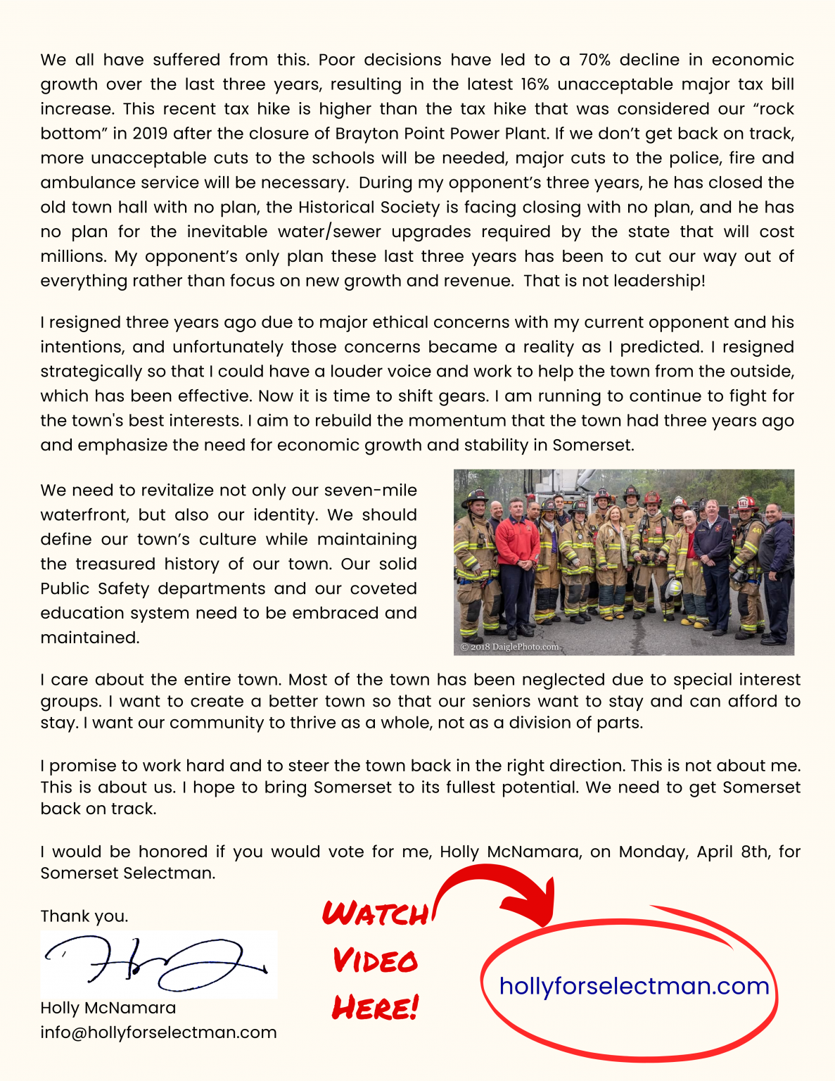 - Holly McNamara for Somerset Selectman